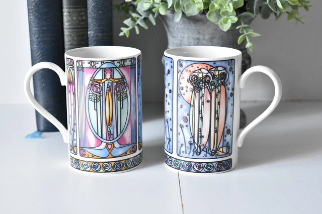 X 2 DUNOON Mackintosh Mugs Adapted by Joanne Triner Scotland Stoneware ...