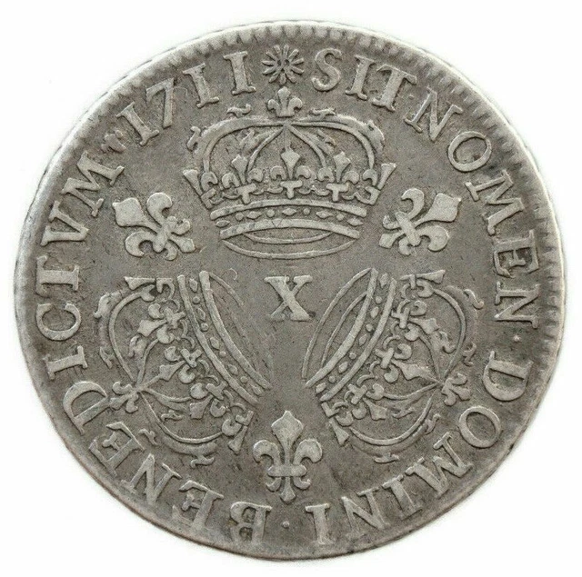 ROYALES - LOUIS XIV Quart d'écu aux trois couronnes 1711, Amiens EUR ...