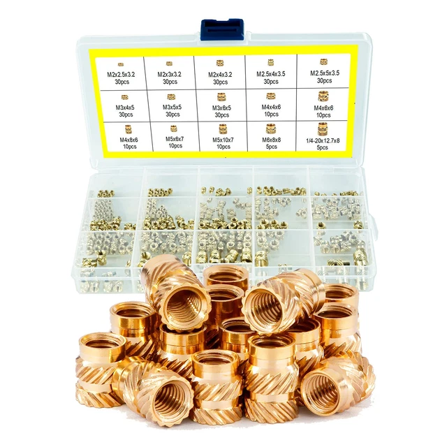 300X M2-M6 BRASS Threaded Heat Set Inserts for Plastic 3D Printing ...