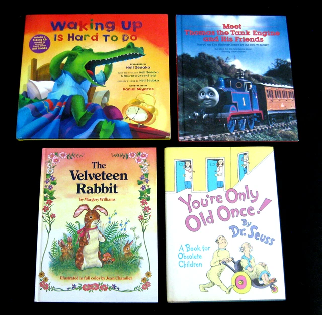 4 HARDCOVER CHILDREN'S Books Velveteen Rabbit Dr. Seuss Neil Sedaka ...