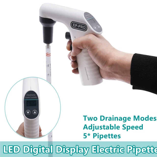ELECTRIC HANDHELD PIPETTE Controller Set Lab Automatic Pipettor Kit 0.1 ...