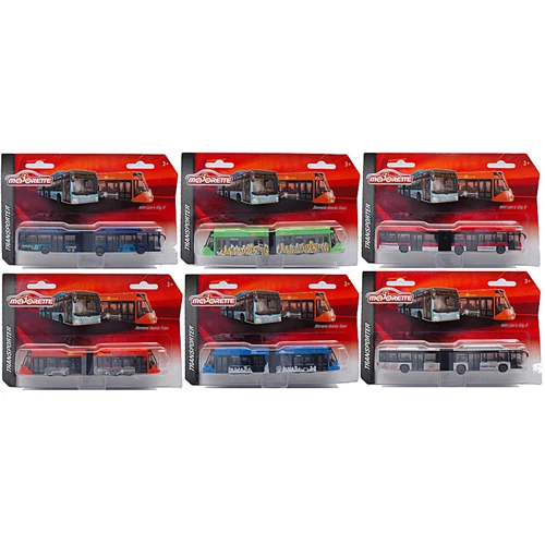 TRANSPORTER AUTOBUS MAJORET cm 18 (6 Modellini) Majorette Autobus Die ...