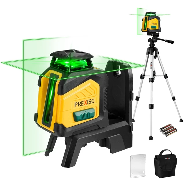 PREXISO 360° LASER Level with Tripod, 100Ft Dual Power Self Leveling ...