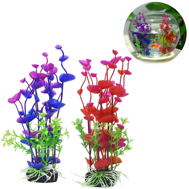 2 PZ PIANTA subacquea artificiale erba marina pianta finta acquario ...