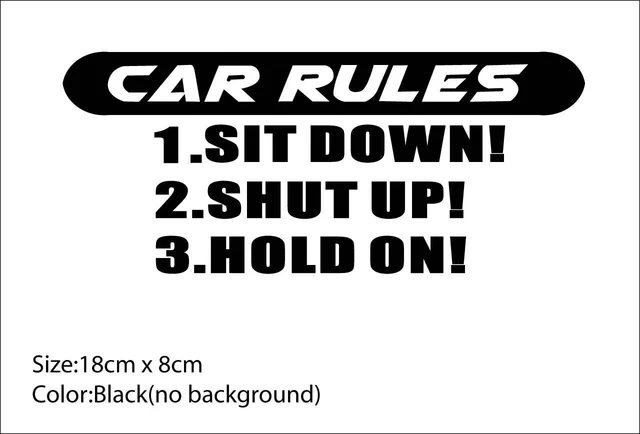 CAR RULES DECAL slammed Car Truck vinyl Sticker JDM racing window decal ...