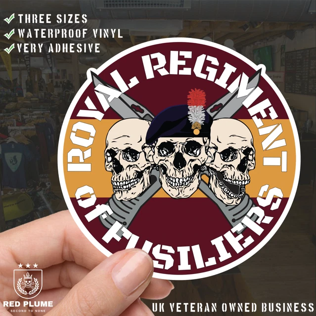ROYAL REGIMENT OF Fusiliers Waterproof Vinyl Stickers Three Skull ...