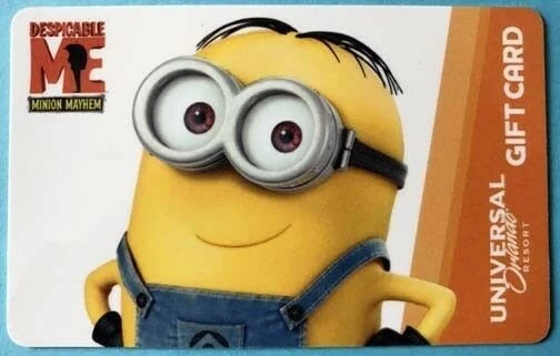 UNIVERSAL THEME PARK DESPICABLE ME MINION MAYHEM Minion gift card £4.70 ...