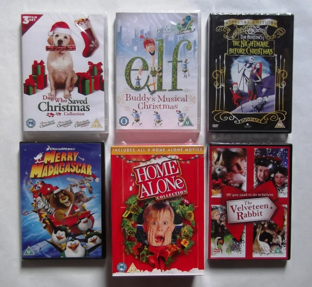 CHILDRENS CHRISTMAS DVD’S : Home Alone box set / Merry Madagascar / Elf ...