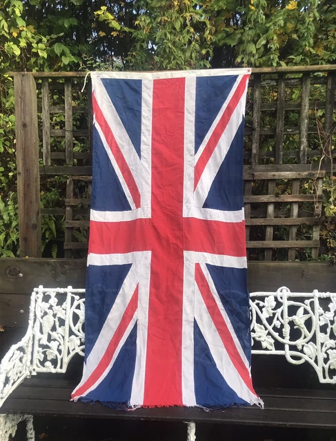 VINTAGE LARGE UNION Jack Flag 6'x3' Panel Stitched VGC £120.00 - PicClick UK