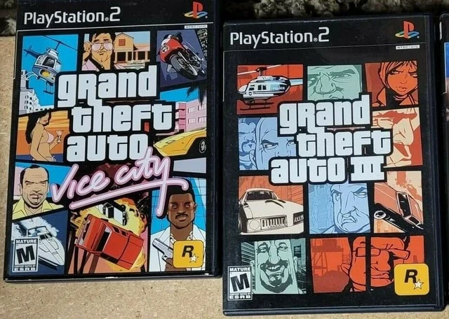 GRAND THEFT AUTO III + Grand Theft Auto Vice City Playstation 2 PS2 GTA ...