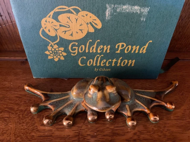 GOLDEN POND COLLECTION RARE splayed leg green large tree frog china ...