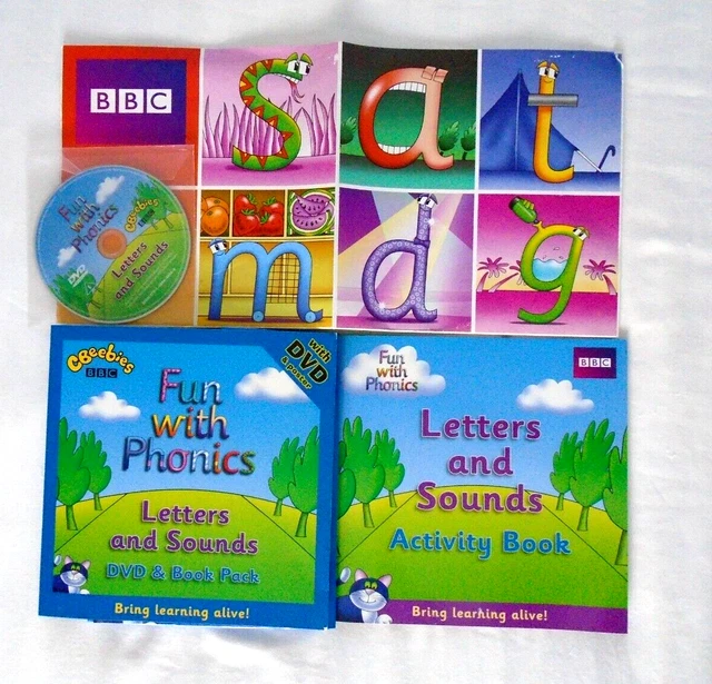 CBEEBIES FUN WITH Phonics Letters and Sounds DVD, Book & Poster £7.50 ...