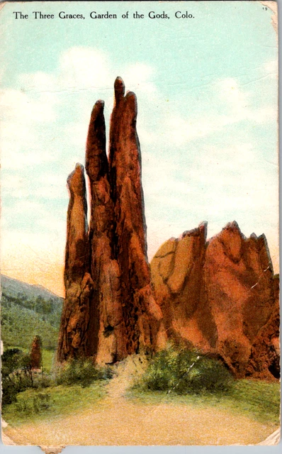VINTAGE 1910 THE Three Graces Rock Garden of the Gods Colorado CO ...
