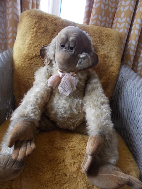 VINTAGE MERRYTHOUGHT GRANPOP 1930s monkey teddy bear friend LARGE 26 ...
