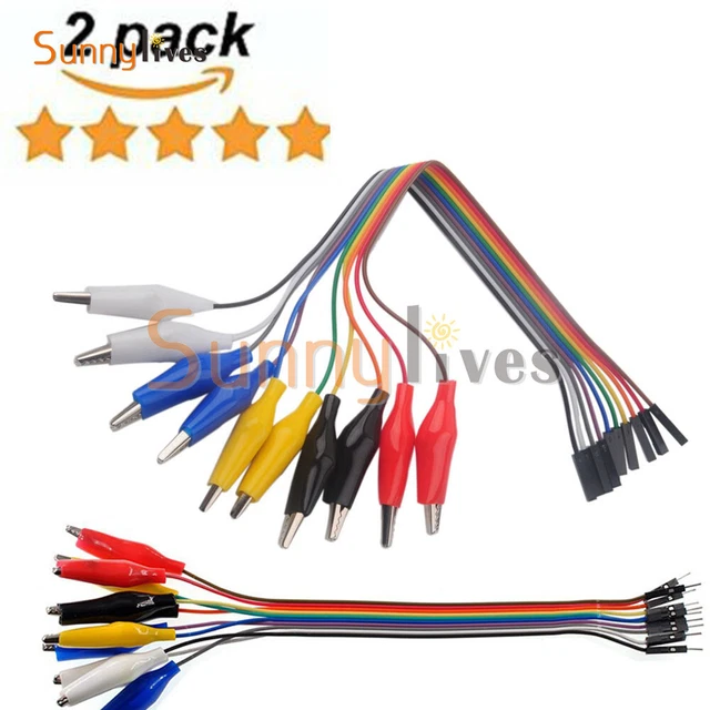 ALLIGATOR CLIP TEST Lead 10Pin Male Female Breadboard Jumper Wire Cable ...