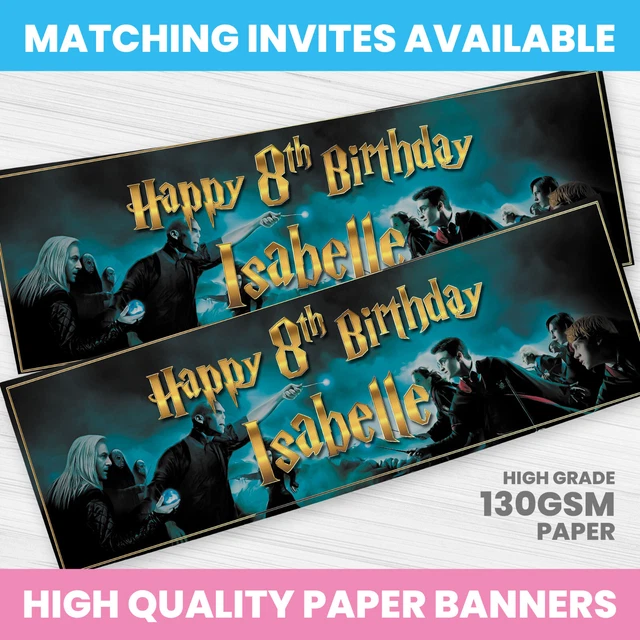 HARRY POTTER BIRTHDAY Banner Personalised Any Name Party Banner Girl ...