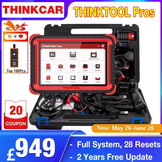 THINKCAR THINKTOOL PROS Bi-Directional Scanner Full System Diagnostic ...