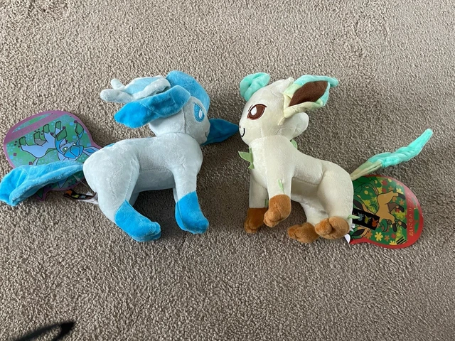 NEW 8” LEAFEON and Glaceon Soft Toy Teddy Plush Dolls Stuffed Animal ...