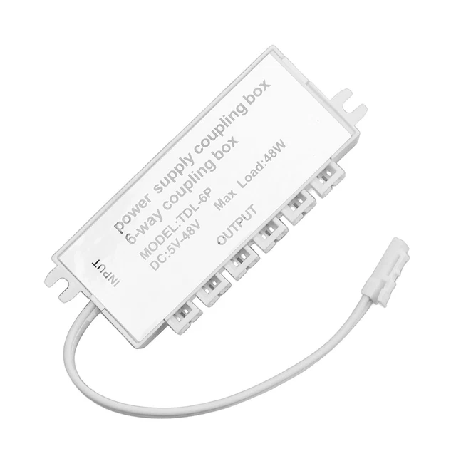 6 WAY POWER Supply Coupling Box Electrical Power Cord Connection Box DC ...
