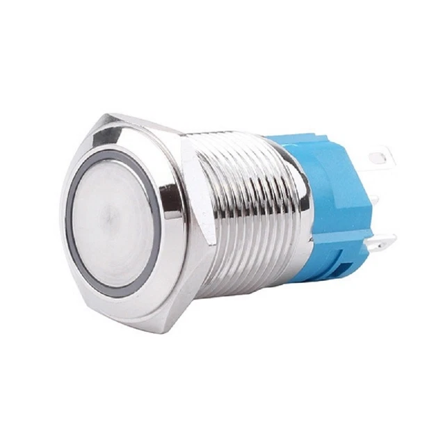 LED LIGHTED 19MM Stainless Steel Push Button Switch Waterproof IP66 ...