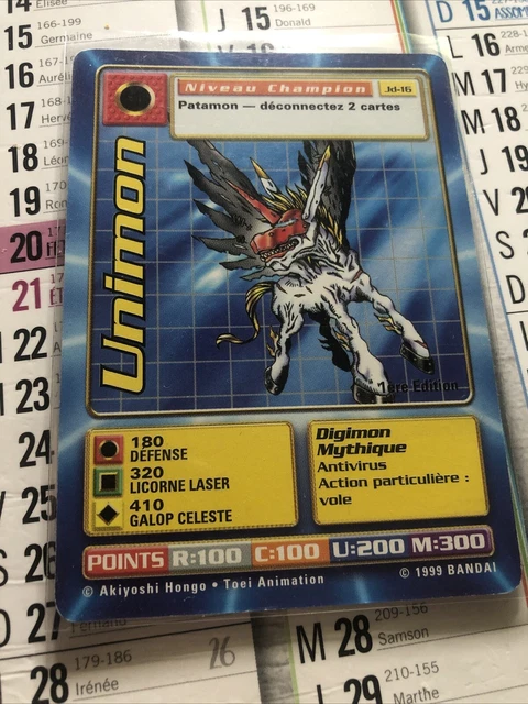 CARTE DIGIMON UNIMON Jd-16 Bandai 1999 Première Édition EUR 1,00 ...