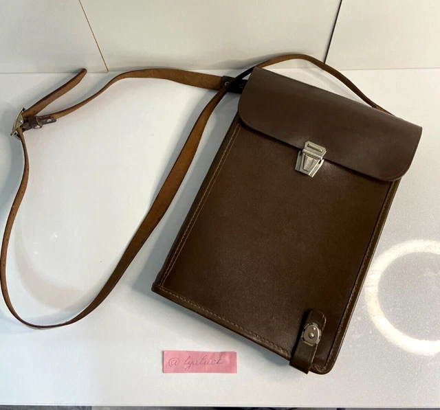 SOVIET RUSSIAN ARMY Military Officer Leather Map Bag Case Tablet ...