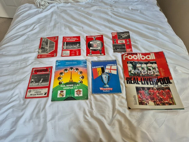 COLLECTION OF 7 Liverpool FC European Programmes including 2 European ...