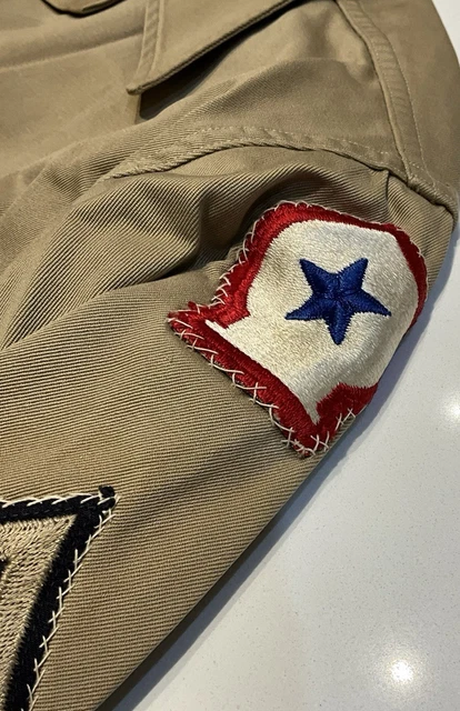 NAMED WWII U.S. Army Khaki Cross Stitched Dual Patches Technical ...