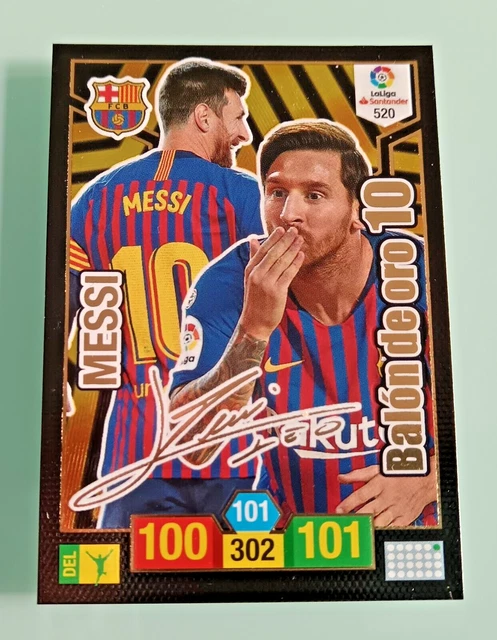 LIONEL MESSI Signed Balon de Oro 10 2018 2019 Adrenalyn XL Panini Card ...