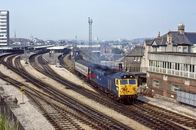 ORIGINAL 35MM SLIDE BR Class 50 no. 50007 HERCULES at Plymouth +rights ...