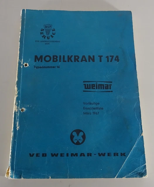 TEILEKATALOG / ERSATZTEILLISTE Mobilkran / Mobilbagger T 174 Stand 03/1967 EUR 69,90 - PicClick DE