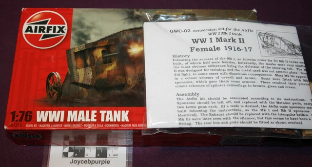 AIRFIX 1916 MALE Tank 1:76 scale model kit & Matador Models Resin ...
