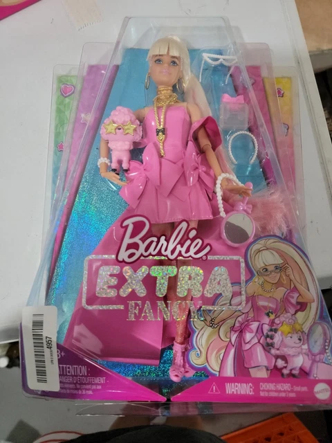 BARBIE EXTRA FANCY Doll With Extra-Long Hair in Pink Gown with Puppy ...