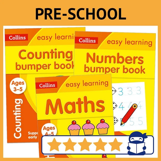 PRE-SCHOOL LEARNING BOOKS Bundle - 2024 Maths Workbooks Ages 3-5 - NEW ...
