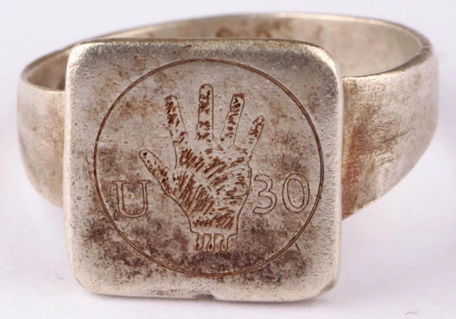 U30 U-BOAT WW2 German ring naval submarine 800 silver U-Boot ...