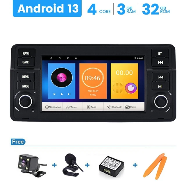 ANDROID 13 HEAD Unit For BMW E46 GPS Apple CarPlay Car Stereo 3+32GB ...