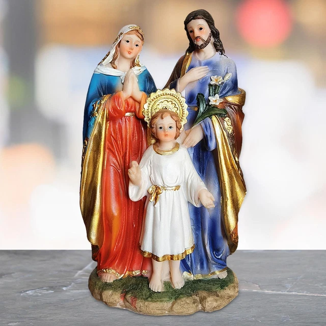 RELIGIOUS FIGURINE RESIN Sculpture Collection Holy Family with Child ...
