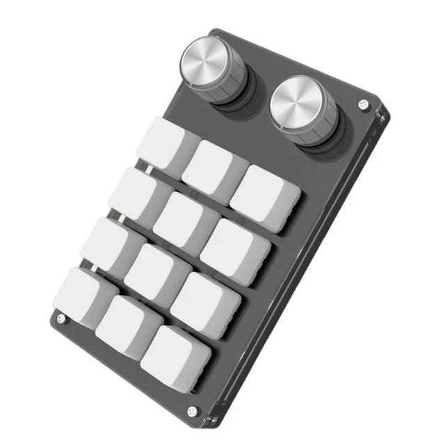 USB KNOB DESIGN Mini 12-Key Mechanical Keyboard Programmable Keys ...