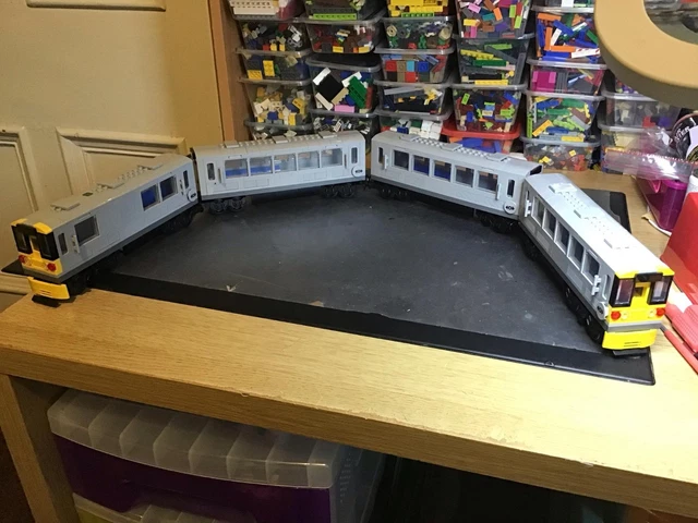 LEGO PASSENGER TRAIN MOC 4 car Suburban Multiple Unit with Power UP £ ...