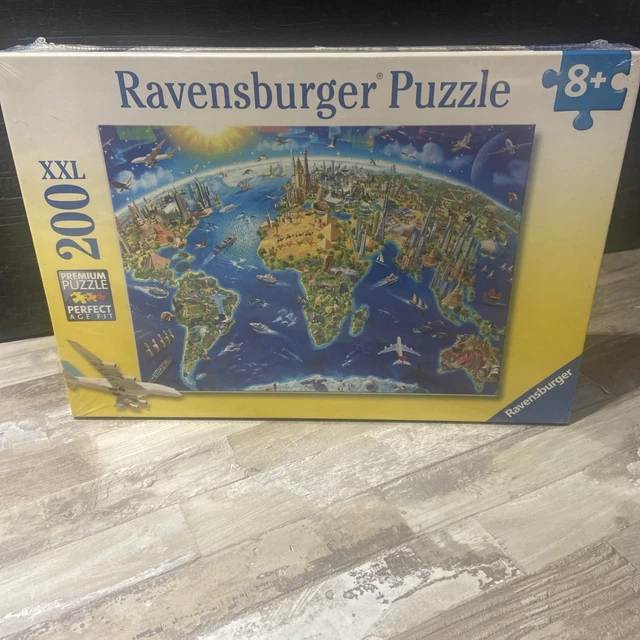 RAVENSBURGER WORLD LANDMARKS Map Puzzle XXL 200 Piece Jigsaw Ages 8 ...