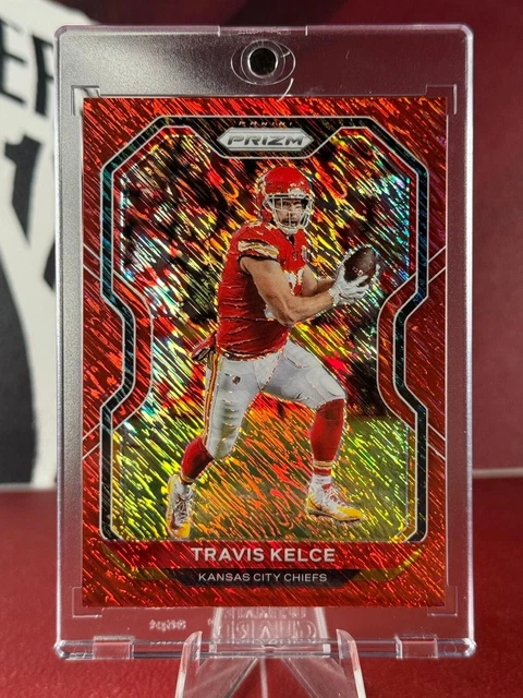 TRAVIS KELCE /35 Red Shimmer Color Match 2020 Panini Prizm Football ...