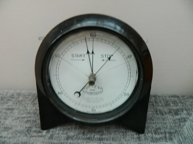 ANTIQUE VINTAGE BAKELITE Stop Clock made by WG Pye & co Cambridge ...