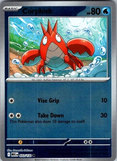 POKEMON | ME01: Mega Evolution | Corphish | 033/132 | Reverse Holo | NM ...