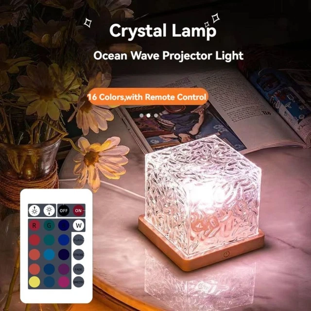 AURORA NIGHT LIGHT Dynamic Rotating Flame Crystal Lamp £13.56 - PicClick UK