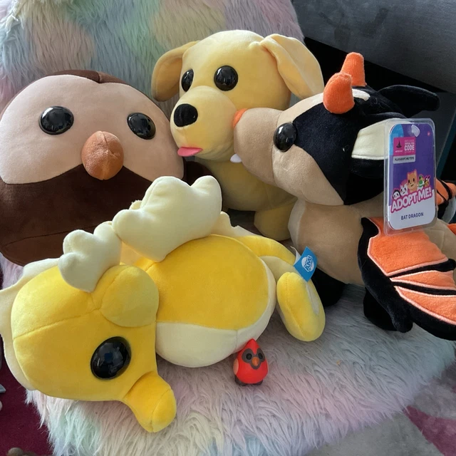 ADOPT ME RARE Bat Dragon With Tags Bundle Dog, Owl, Seahorse Plushies £ ...
