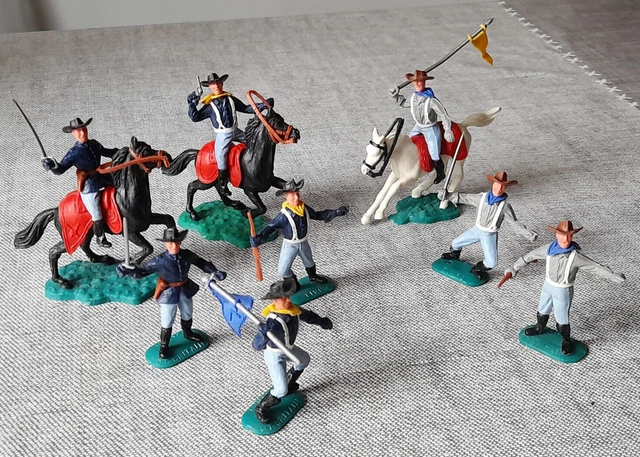 LOT DE 8 soldats guerre sécession nordiste sudiste cavaliers Timpo Gt ...