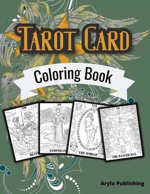 TAROT CARD COLORING Book: Adult Teen Colouring Page Fun Stress Relief ...