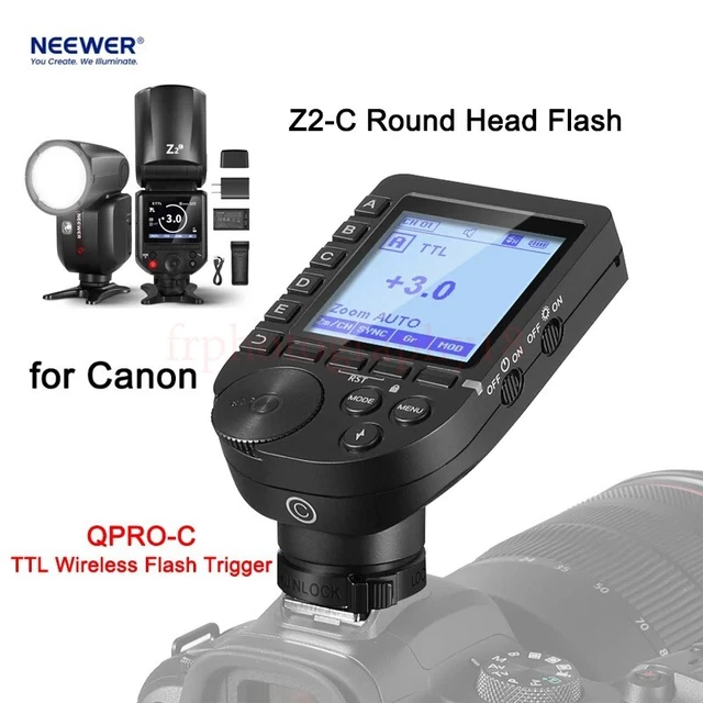 NEEWER Z2 Z2-C TTL Round Head Flash Speedlite For Canon 76Ws max flash ...