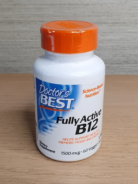 Doctors Best Fully Active B12 Methylcobalamin 1500mcg 60 Veg 5110
