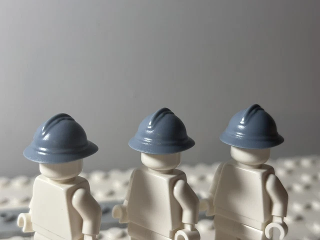 BRICKARMS - WW1/WW2 French Adrian Helmets - Lego Compatible - Set of 3 ...